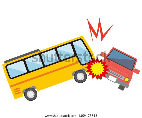 Car Accident Bus Icon Vector Illustration Stock Vector (Royalty Free ...