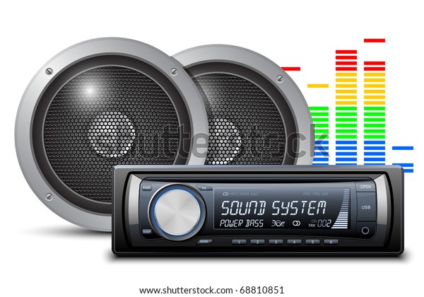 Car Audio Speakers Vector Illustration Stock Vector (Royalty Free) 68810851