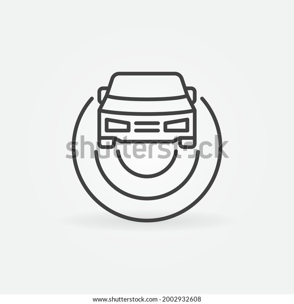 Car Autopilot Outline Icon Autonomous Vehicle Stock Vector (Royalty ...