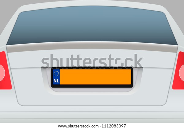 Car Back View Number Plate Vehicle Stock Vector (Royalty Free ...