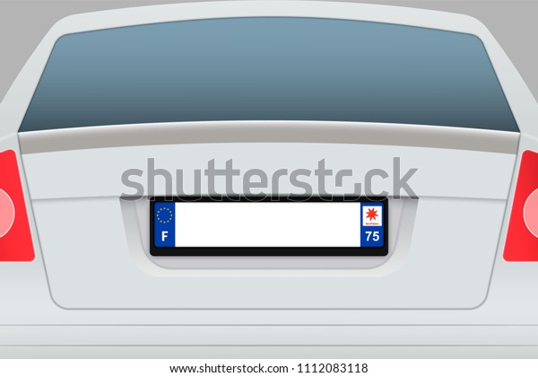 Car Back View Number Plate Vehicle 库存矢量图（免版税）1112083118 | Shutterstock