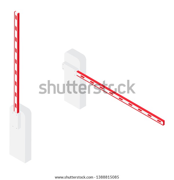 Car Barrier Gate Isometric View Isolated Stock Vector (Royalty Free ...