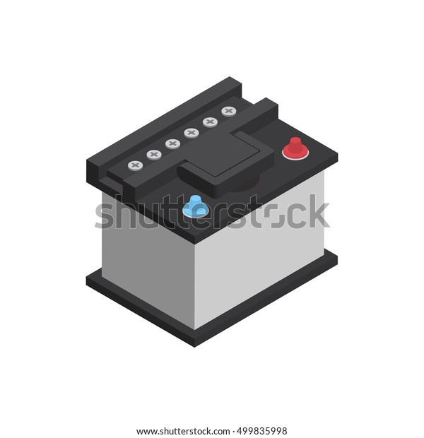 Car Battery Isometric Vector Illustration Created Stock Vector (Royalty ...