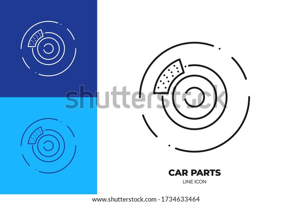 Car Brake Line Art Vector Icon Stock Vector (Royalty Free) 1734633464 ...