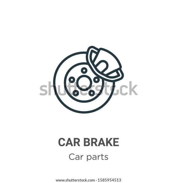 Car Brake Outline Vector Icon Thin Stock Vector (Royalty Free ...