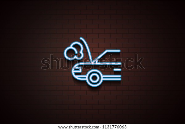 Car Broken Down Icon Neon Style Stock Vector (Royalty Free) 1131776063 ...