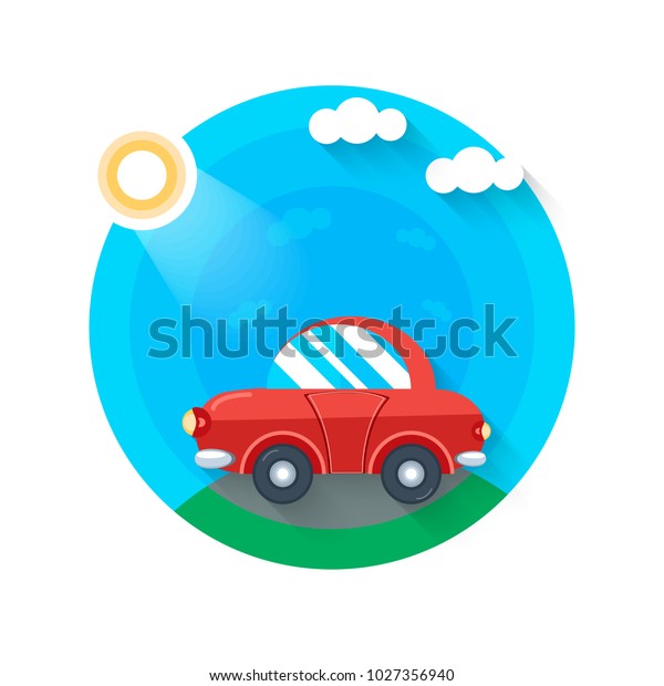 Car Cartoon Style Front View Flat Stock Vector (Royalty Free ...