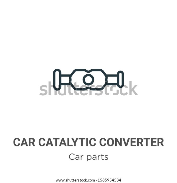 Car Catalytic Converter Outline Vector Icon Stock Vector (Royalty Free ...