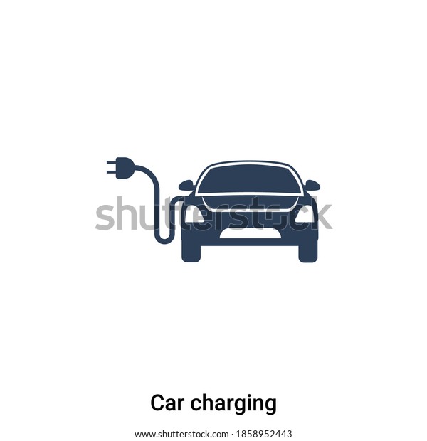Car Charging Icon Vector Illustration Premium Stock Vector (Royalty ...