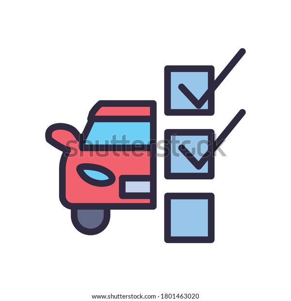 Car Check Marks Line Fill Style Stock Vector (Royalty Free) 1801463020 ...
