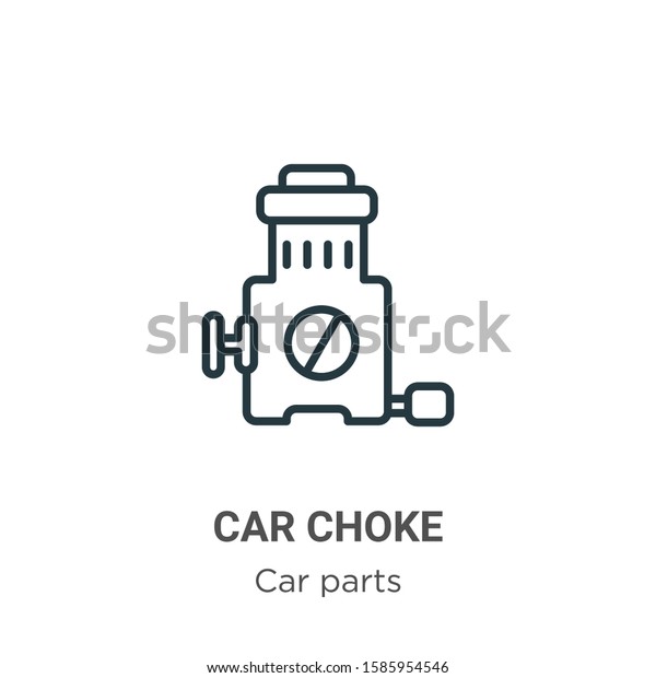 Car Choke Outline Vector Icon Thin Stock Vector (Royalty Free ...