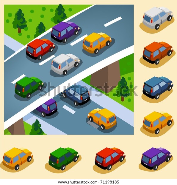 Car City Vector Vehicle Set Isometric Stock Vector (Royalty Free) 71198185