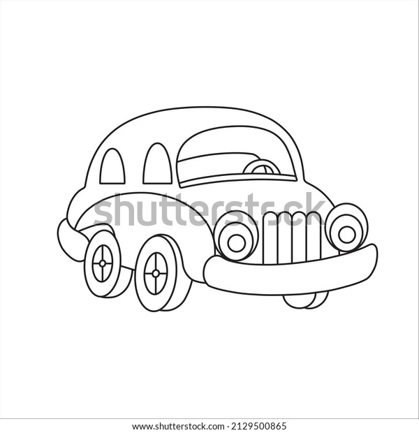 Car Coloring Page Vector Line Art: стоковая векторная графика (без ...