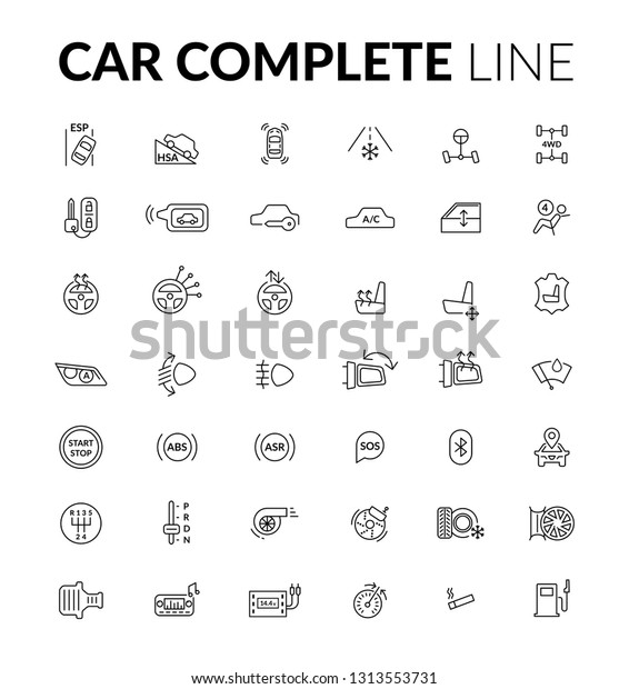Car Complete Icons Line Stock Vector (Royalty Free) 1313553731 ...