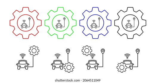 Car Connection Location Safe Driving Vector Stock Vector (Royalty Free ...