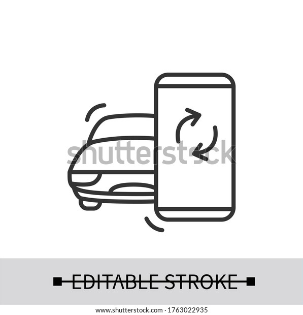 Car Control Icon Electric Vehicle Smartphone Stock Vector (Royalty Free ...