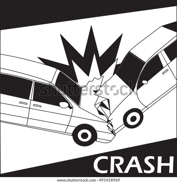 Car Crash Comic Stripe Line Banner Stock Vector (Royalty Free ...