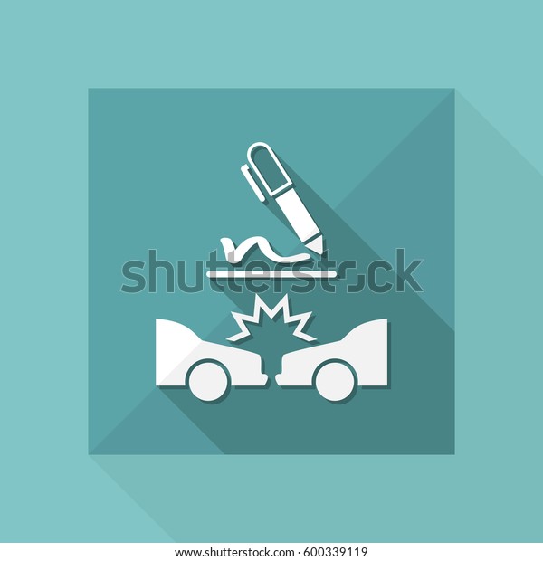 Car Crash Document Sign Vector Flat Stock Vector (Royalty Free ...