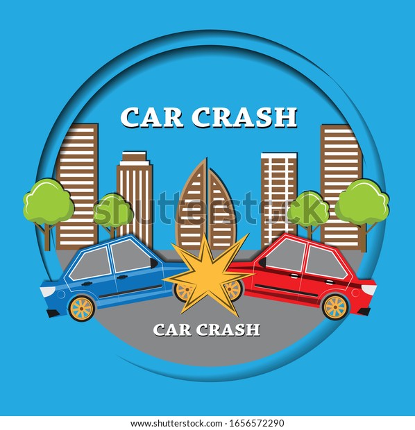 Car Crash Poster Advertisement Flayers Vector Stock Vector (Royalty ...