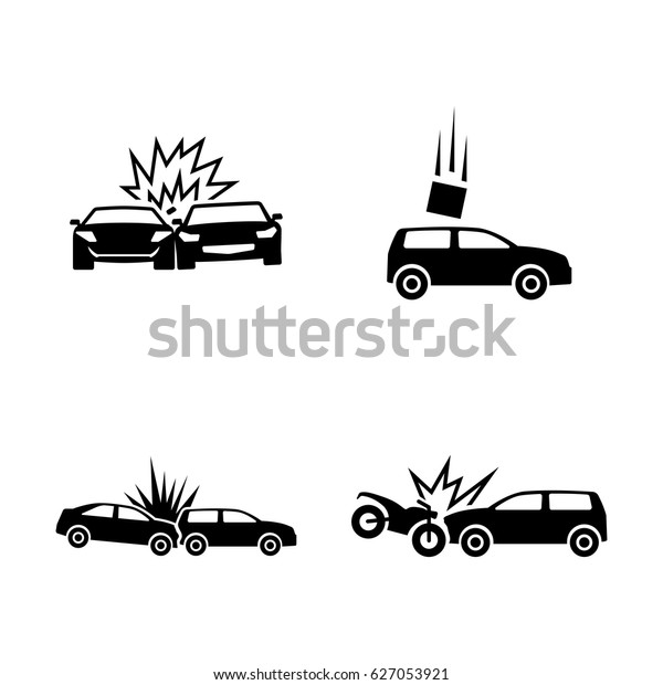 Car Crash Simple Related Vector Icons Stock Vector (Royalty Free ...