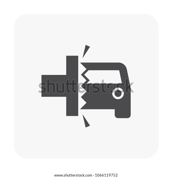 Car Crash Test Icon On White Stock Vector (Royalty Free) 1066119752 ...