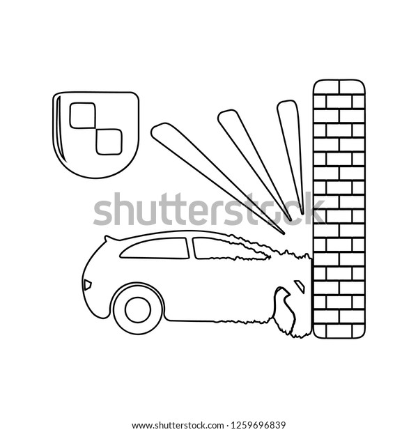 Car Crashed Into Wall Icon Element Stock Vector (Royalty Free ...