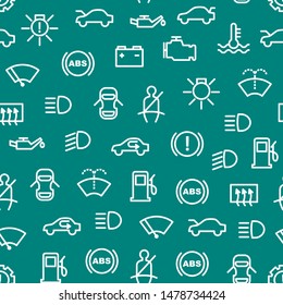 Car Dashboard Signs Thin Line Seamless Stock Vector (Royalty Free ...