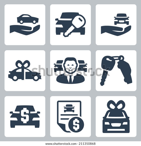 Car Dealer Vector Icons Set Stock Vector (Royalty Free) 211350868