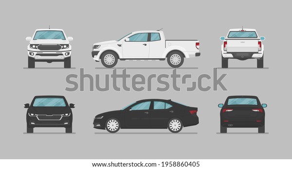Car Different View Front Back Top Stock Vector (Royalty Free ...