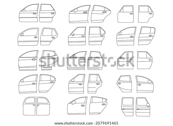 Car Door Vector Outline Set Icon Stock Vector (Royalty Free) 2079691465 ...