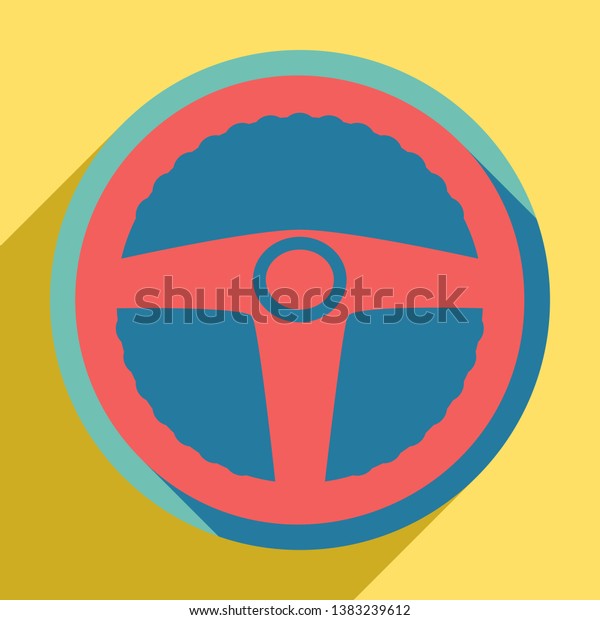 Car Driver Sign Sunset Orange Icon Stock Vector (Royalty Free ...