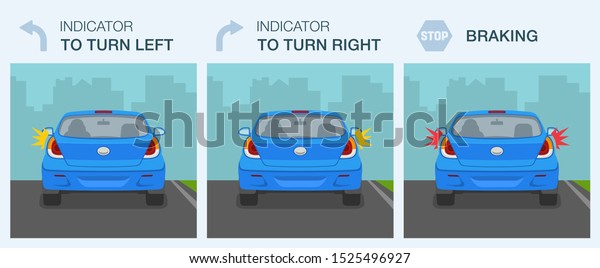 Car Driving Signals Guide Turning Right Stock Vector (Royalty Free ...