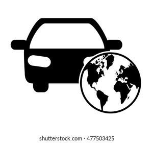 Car Earth Globe Icon Stock Vector (Royalty Free) 477503425 | Shutterstock