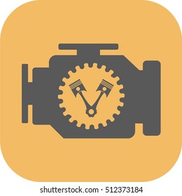 Car Engine Pistons Rods Flat Icon Stock Vector (Royalty Free) 512373184 ...