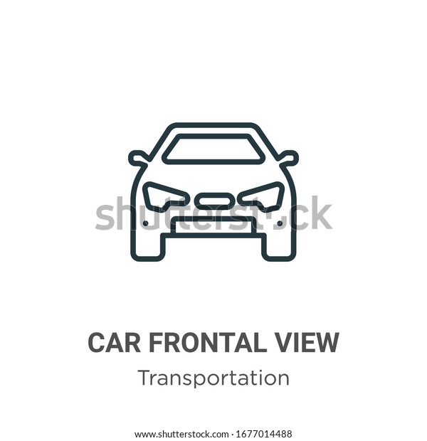 Car Frontal View Outline Vector Icon Stock Vector (Royalty Free) 1677014488