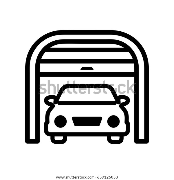 Car Garage Outline Style Stock Vector (Royalty Free) 659126053