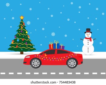 Car Gift Boxes Isolated On Background Stock Vector (Royalty Free ...