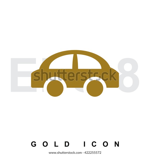 Car Gold Icon Logo Object Isolated Stock Vector (Royalty Free ...