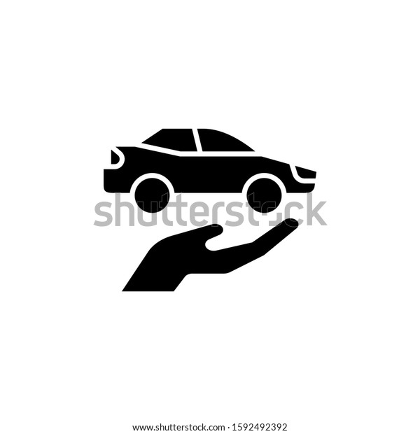 Car Hand Icon Black Flat Design Stock Vector (Royalty Free) 1592492392 ...
