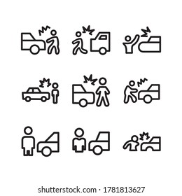 Car Hit Icon Logo Isolated Sign Stock Vector (Royalty Free) 1781810495