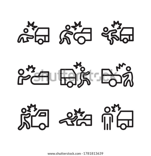 Car Hit Icon Logo Isolated Sign Stock Vector (Royalty Free) 1781813639 ...