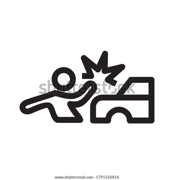 Car Hit Icon Logo Isolated Sign Stock Vector (Royalty Free) 1791326816 ...