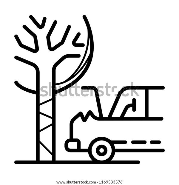 Car Hit Tree Accident Stock Vector (Royalty Free) 1169533576 | Shutterstock
