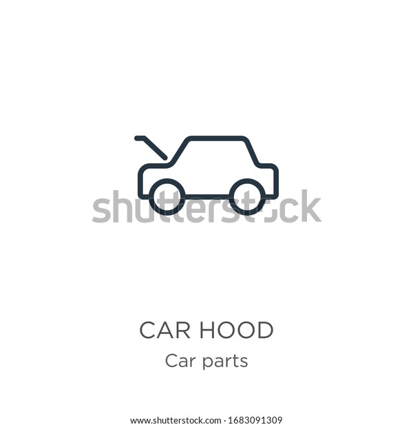 Car Hood Icon Thin Linear Car Stock Vector (Royalty Free) 1683091309 ...