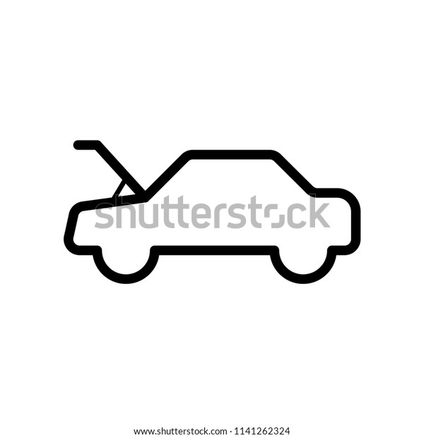 Car Hood Open Simple Design Stroke Stock Vector (Royalty Free ...