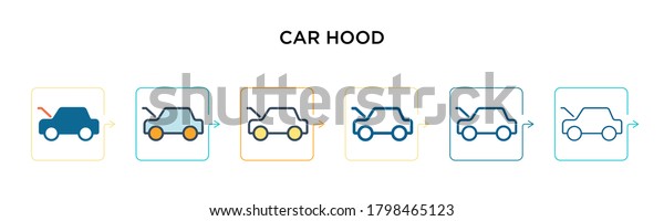 Car Hood Vector Icon 6 Different Stock Vector (Royalty Free) 1798465123