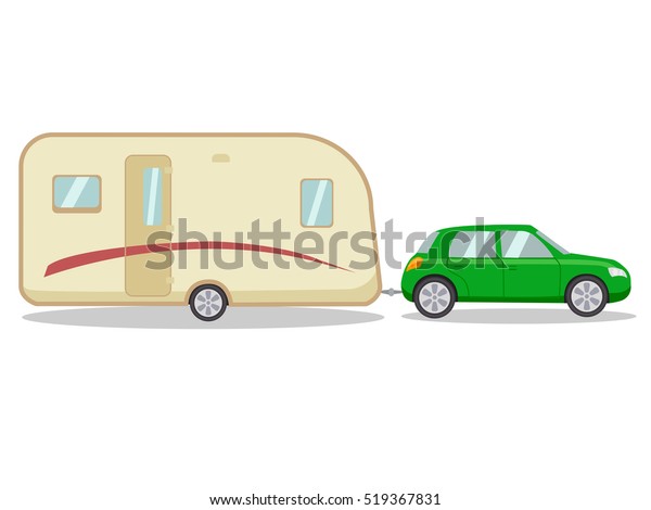 Car House On Wheels Trailer Cartoon Stock Vector (Royalty Free ...