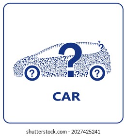 Vektor Stok Car Icon Built Question Mark On (Tanpa Royalti) 2027425241 ...