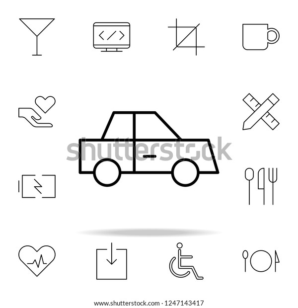 Car Icon Minimal Universal Theme Icons Stock Vector (Royalty Free ...