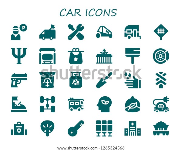 Car Icon Set 30 Filled Car Stock Vector (Royalty Free) 1265324566 ...